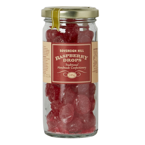 Buy Sovereign Hill Raspberry Drops 185g | The Gourmet Pantry